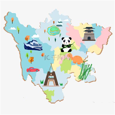 四川旅游地图素材图片免费下载 千库网