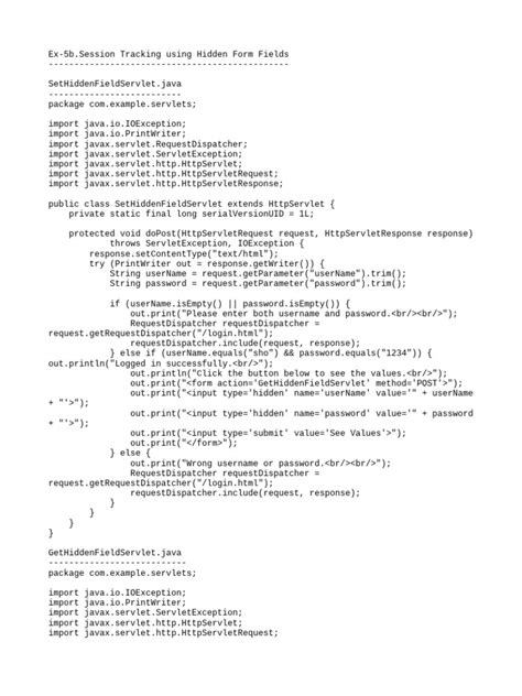 Ex5b Sessiontrackinghidden Pdf Computer Programming Software