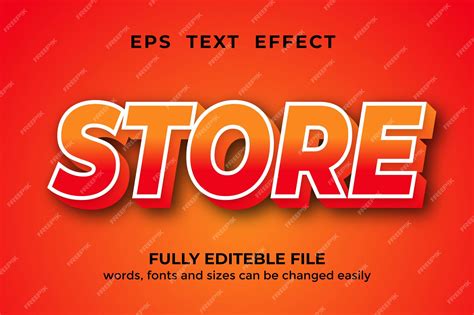Premium Vector Store 3d Style Editable Text Effect Premium Vector