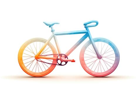 Premium Photo Beautiful Low Poly Bicycle On White Background