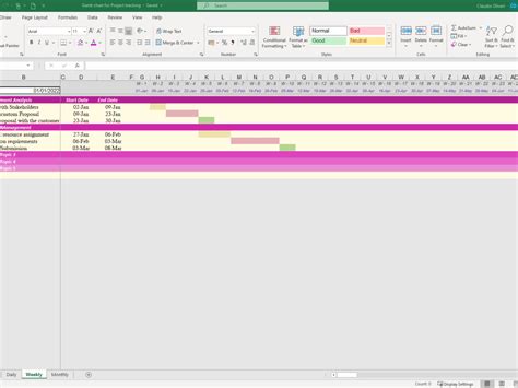 Fully Customizable Gantt Chart For Tracking Your Projects In Excel Upwork