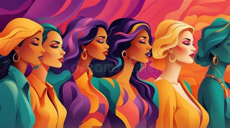 Symbolic Vector Of Diverse Abstract Figures Connected In Community Stock Illustration