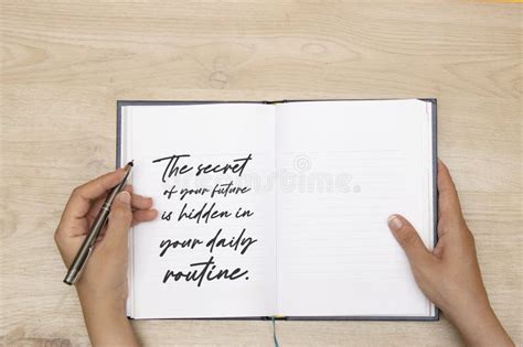 Handwriting Text Writing Your Daily Routine Matters On Notebook Stock Image Image Of Hygiene