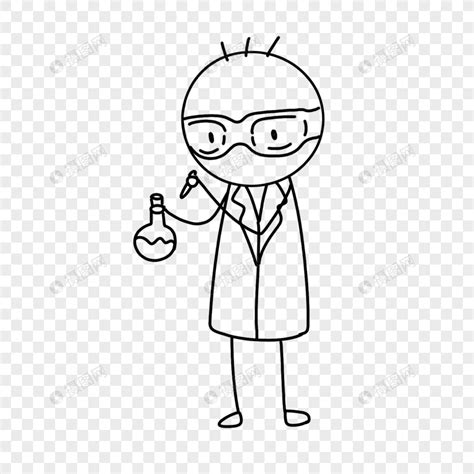 做实验的小人简笔画元素素材下载 正版素材401698704 摄图网