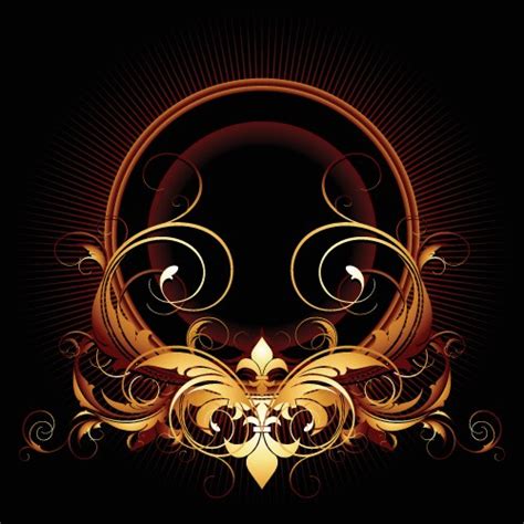 Ornate Golden Circle Frame Template Royalty Free Vector