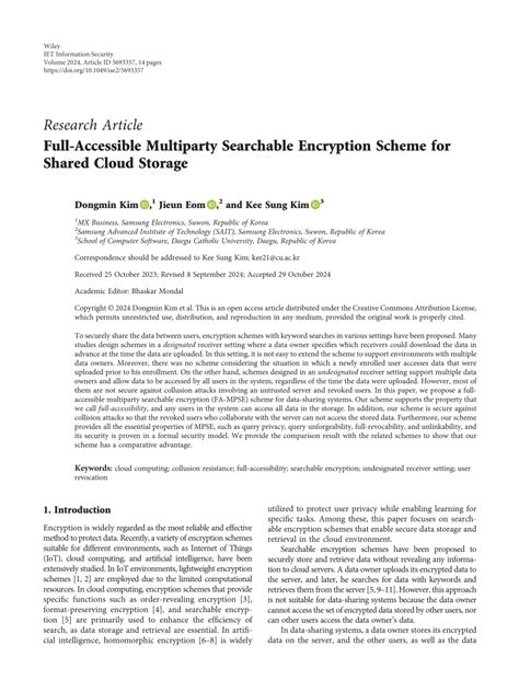 Pdf Full Accessible Multiparty Searchable Encryption Scheme For