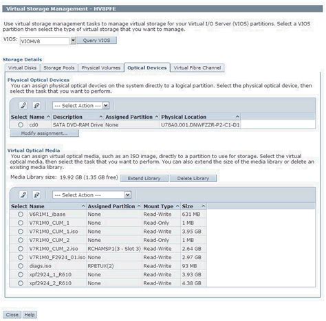 creating a virtual optical drive in a hmc managed vios partition