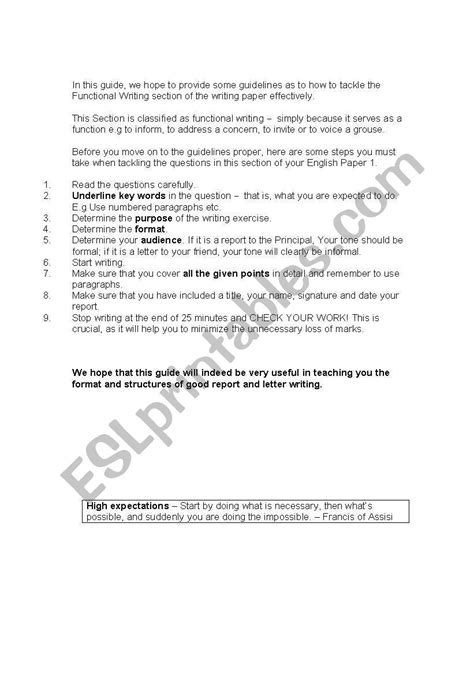 Functional Writing Formats ESL Worksheet By Freespirit