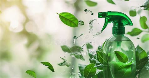 Eco Friendly Cleaning Green Spray Detergent In Bottle Stock Footage