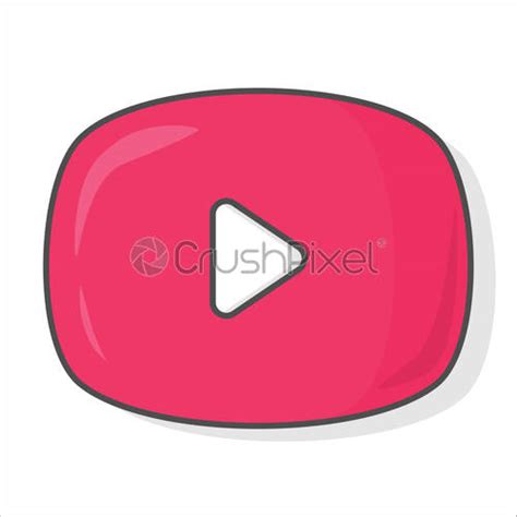Play Button Social Media Flat Illustration Icon Stock Vector 5328825