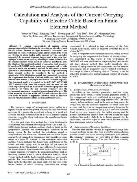 Calculation And Analysis Of The Current Carrying Capability Of Electric