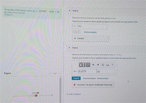 Solved Please Do Part B The Position Of The Particle Is Chegg Com