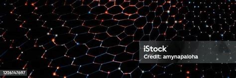 빛나는 흔들리는 육각형 선 점은 기술 미래 지향적 인 애니메이션 배경 파노라마 3d 렌더링을 연결합니다 0명에 대한 스톡 사진 및 기타 이미지 Istock