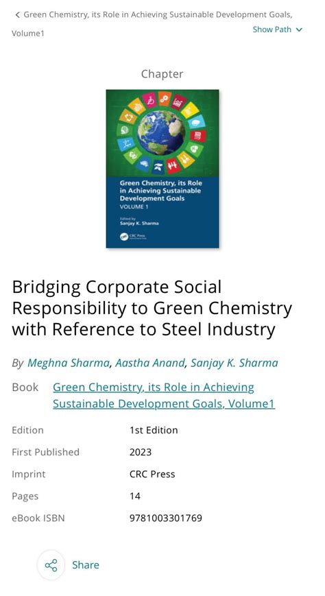 Aastha Anand On Linkedin Excited To Share That My Book Chapter Bridging Csr To Green
