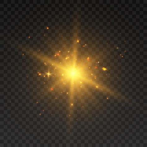 벡터 일러스트레이션을 위한 광선 및 하이라이트가 있는 밝은 조명 효과 프리미엄 벡터