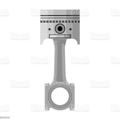 디자인에 대 한 흑백 스타일 피스톤 단일 아이콘으로 연결 막대 자동차 정비 역 벡터 기호 재고 일러스트 레이 션 웹입니다 건강
