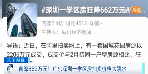 直降662万元！广东深圳一学区房拍卖价格大跳水经济频道央视网
