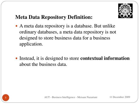 PPT Meta Data Repository Analysis Business Intelligence Road Map