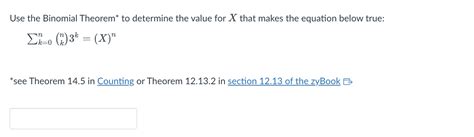 solved use the binomial theorem to determine the value for