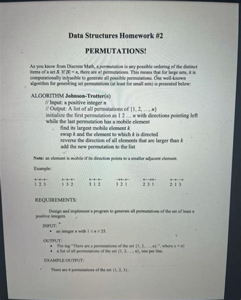Solved Data Structures Homework 2 Permutations As You Know