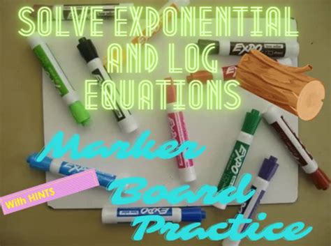 solving exponential and logarithm equations practice activity w sped