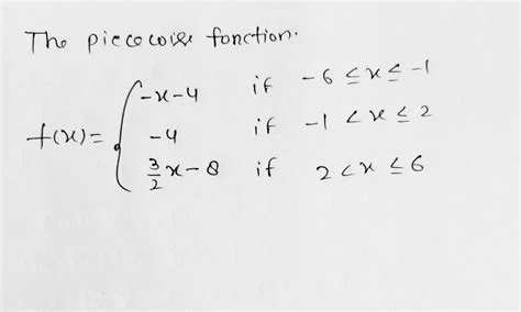Solved Give The Formulas For The Piecewise Function Graph Make Sure
