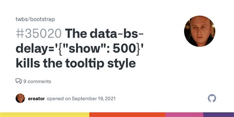 The Data Bs Delay Show 500 Kills The Tooltip Style · Issue 35020 · Twbsbootstrap · Github
