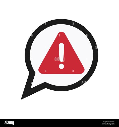 Alert Speech Bubble Red Triangle With Exclamation Mark In A Speech Bubble Represents Warning