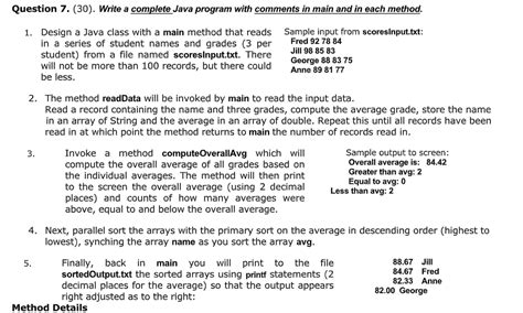 Solved Question 7 30 Write A Complete Java Program With