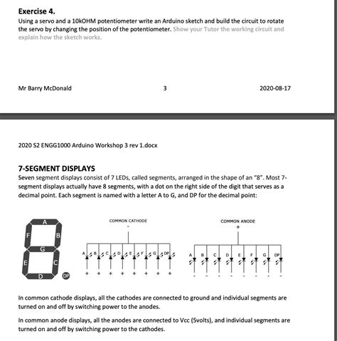 Solved Exercise 4 Using A Servo And A 10kÎ© Potentiometer Write An Arduino Sketch And Build