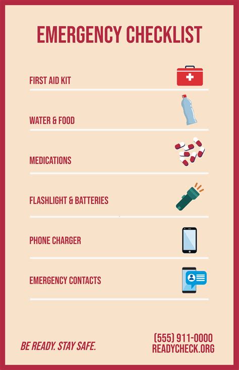 Free Aesthetic Emergency Checklist Poster Template To Edit Online