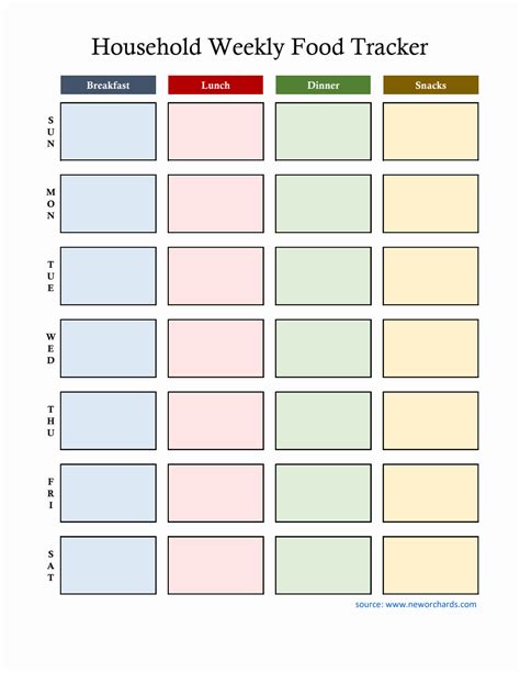 Free Excel Weekly Menu Templates