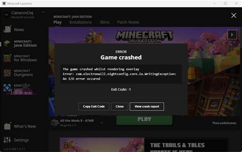 All The Mods Game Crash Help R Allthemods