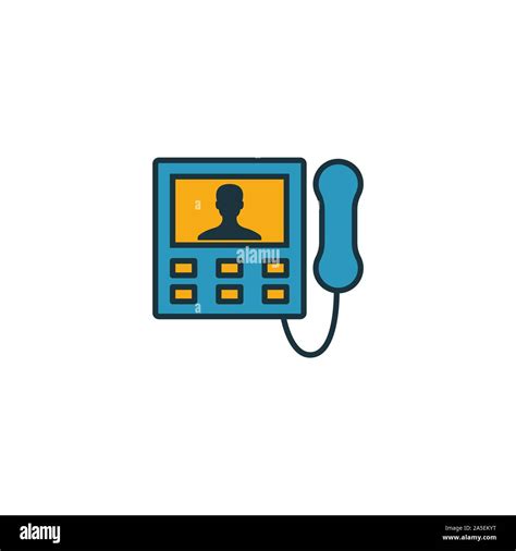 intercom icon set four elements in diferent styles from household