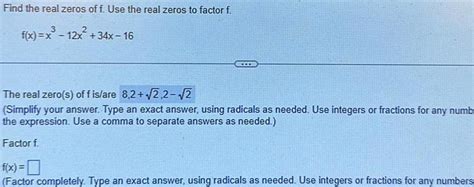 [answered] find the real zeros of f use the real zeros to factor f f x