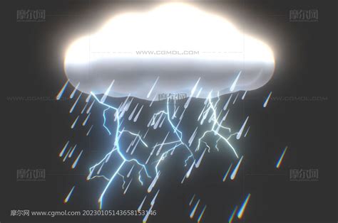 雷雨交加的云朵FBX模型 自然场景模型下载 摩尔网CGMOL