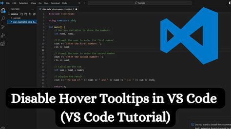 How To Disable Hover Tooltips In Vs Code For A Cleaner View Youtube