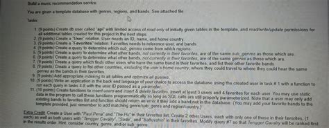Solved You Are Given A Template Database With Genres Chegg Com