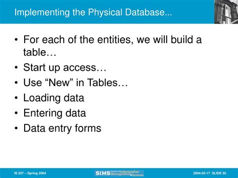 Ppt Database Design From Conceptual Design To Physical Relational Implementation Powerpoint