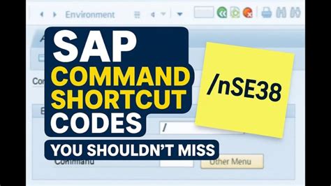 Sap Command Shortcuts Codes You Shouldnt Miss Chethan U S