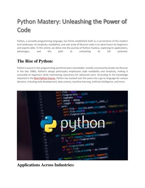 ppt python mastery unleashing the power of code cetpa infotech powerpoint presentation id