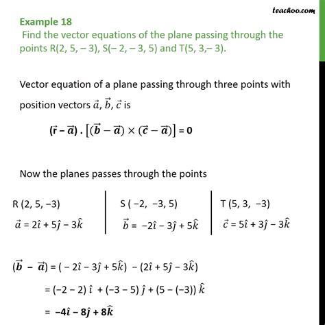 Question Find Vector Equations Of Plane Passing Through