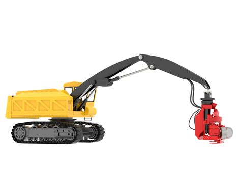 Tree Cutting Machine Isolated On Background 3d Rendering