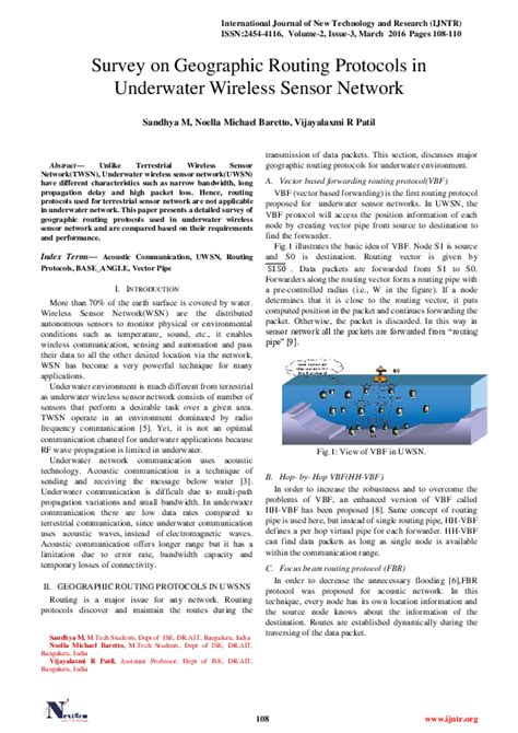 Pdf Survey On Geographic Routing Protocols In Underwater Wireless Sensor Network
