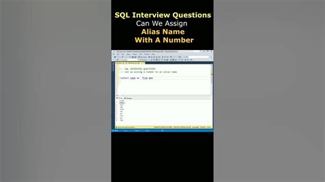 Sql Interview Questions Assign A Number To Table Column As A Alias Name Sqlinterviewquestions