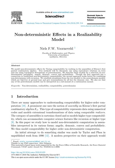 PDF Non Deterministic Effects In A Realizability Model