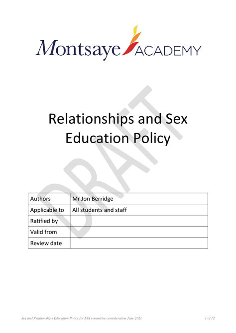 Relationships And Sex Education Policy Slides Religion Docsity