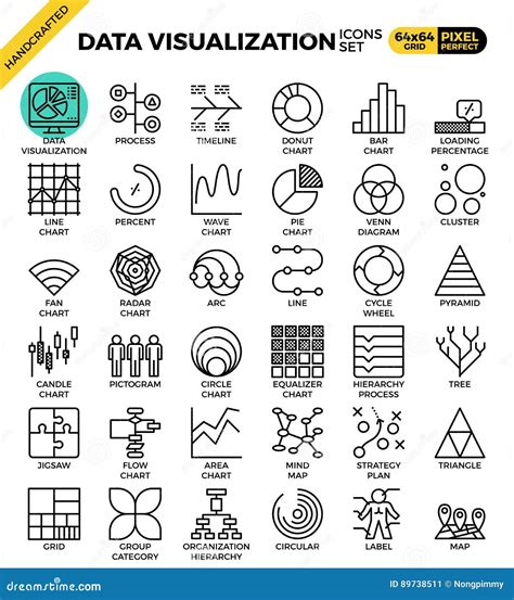 Data Visualization Icon Set Stock Vector Illustration Of Presentation Elements 89738511