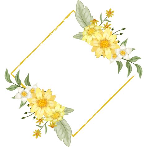 Flower Frame Yellow Pngs For Free Download