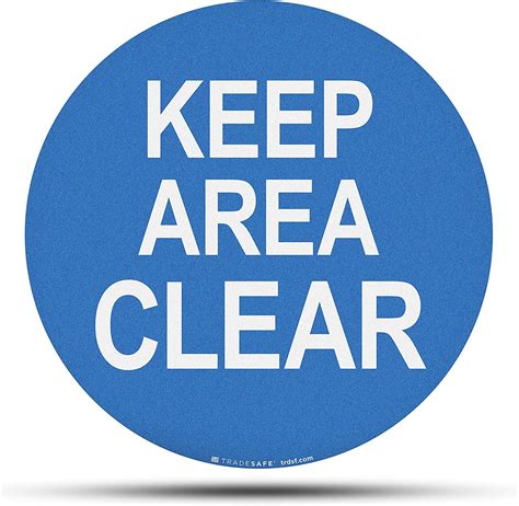 Tradesafe Keep Area Clear Anti Slip Floor Sticker Keep Clear Floor Sign Peel And Stick